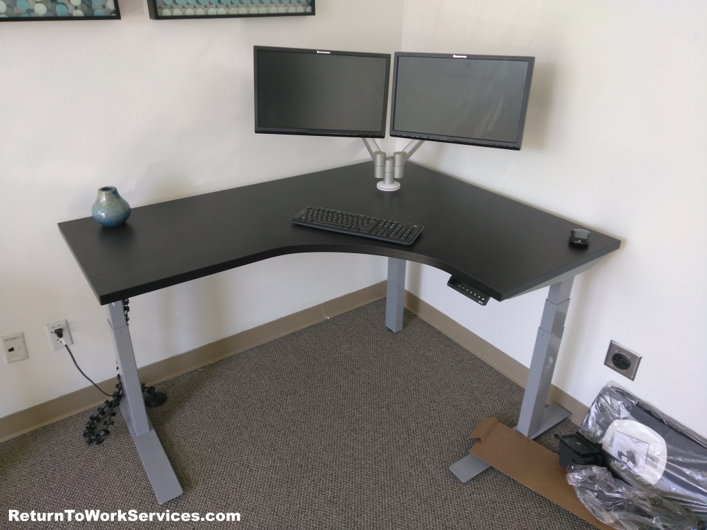 L shaped Height Adjustable Table - San Francisco Bay Area Ergonomic ...